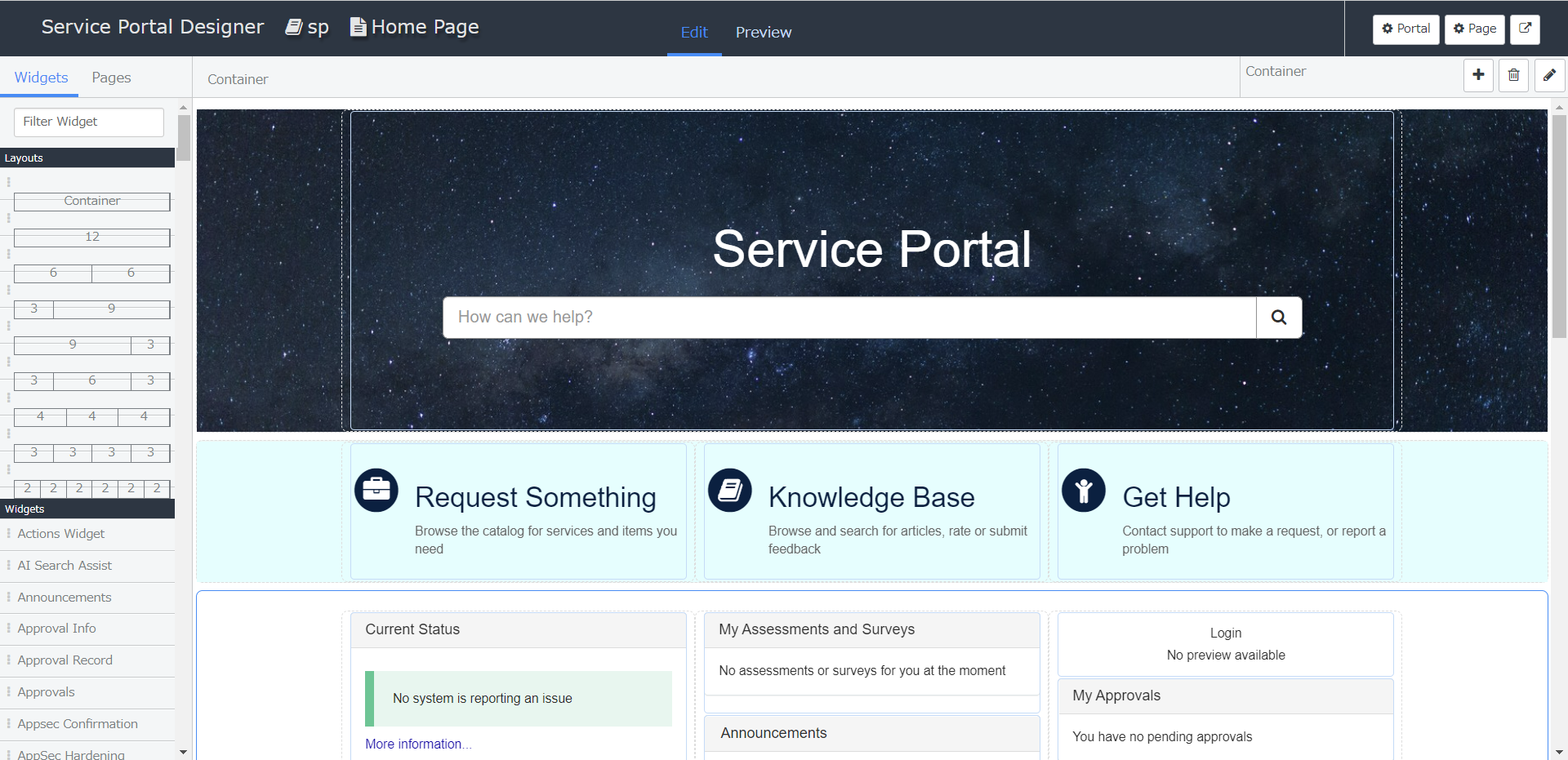 ServiceNow – Service Portalの開発の基本 ～ページの編集～ | ServiceNow研究所