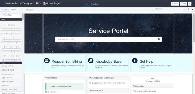 ServiceNow – Service Portalの開発の基本 ～ページの編集～ | ServiceNow研究所