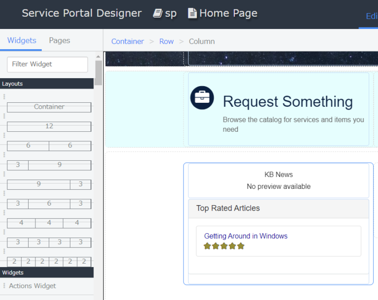 ServiceNow – Service Portalの開発の基本 ～ページの編集～ | ServiceNow研究所